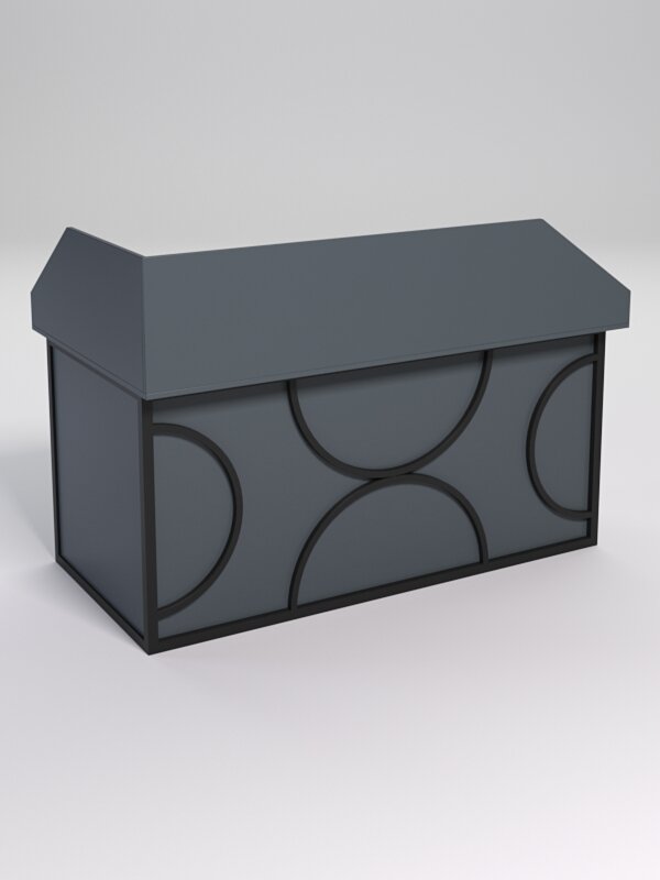 Стол эргономичный офисный СЭ-18А (правосторонний) с экраном "стронг" в стиле лофт декор №1, Темно-серый