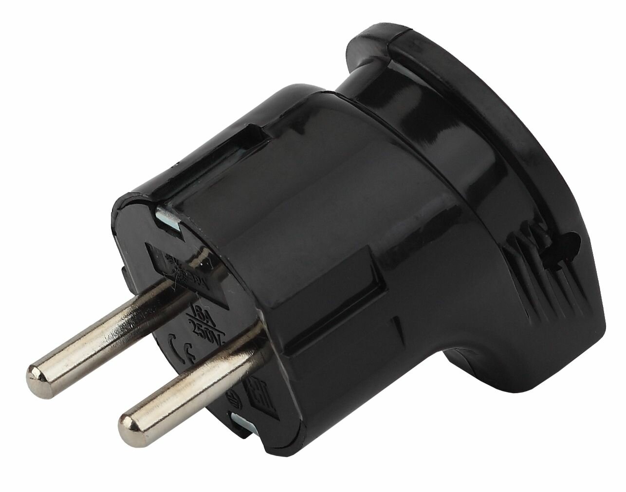 ЭРА Vx3-B Черный Вилка с заземлением угловая 16A, Б0039679