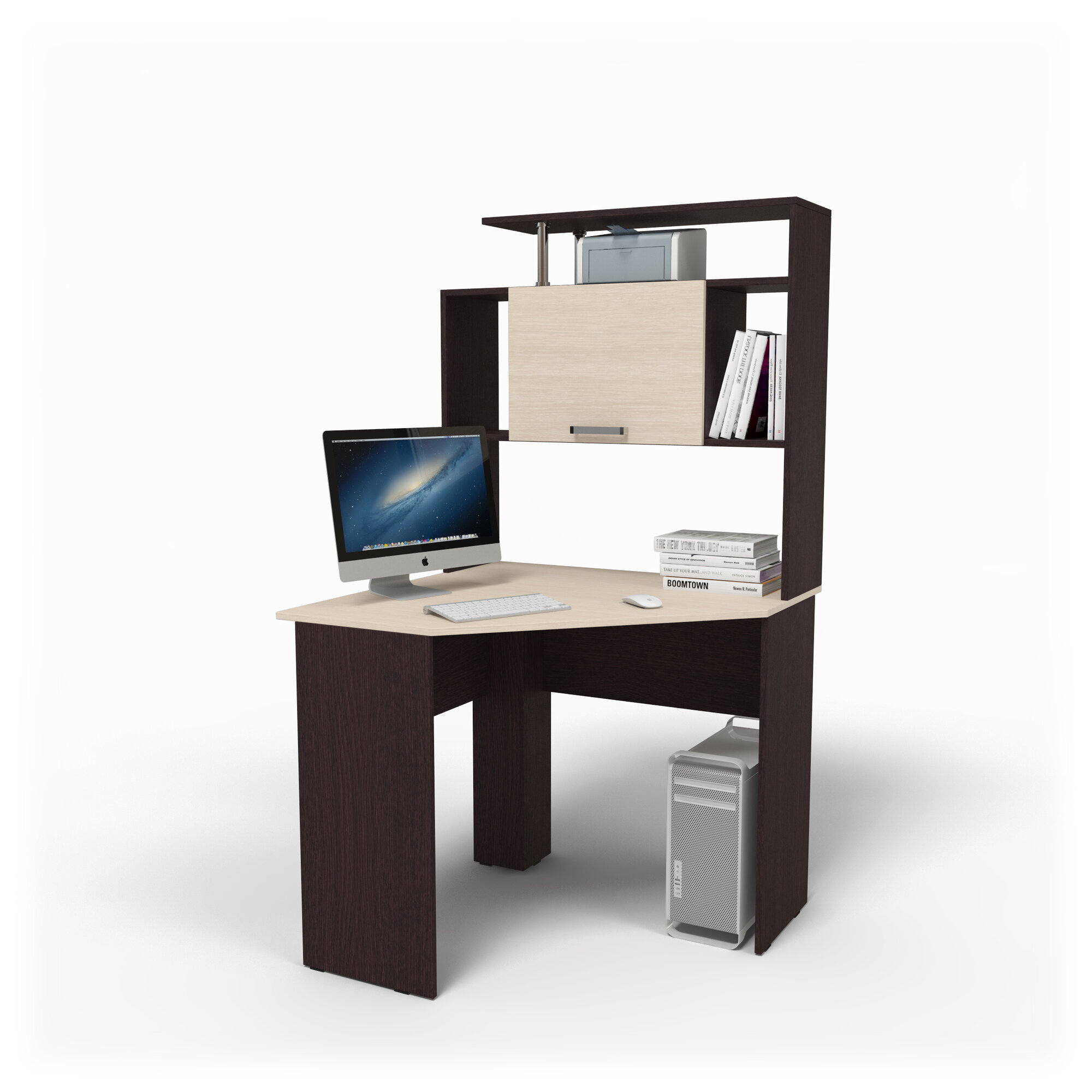 Компьютерный стол МагМебель Джаз-18 венге + молочный дуб