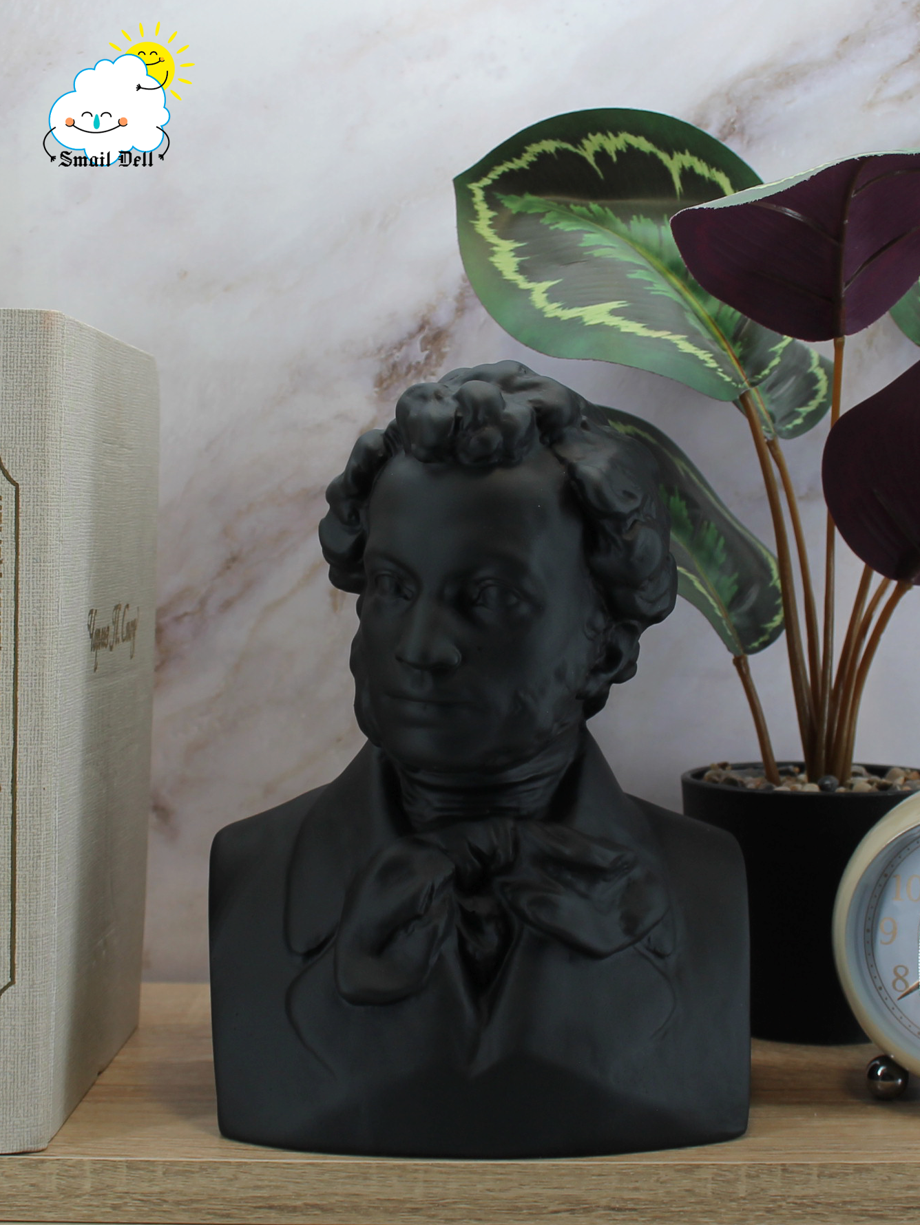 Статуэтка бюст А. С. Пушкин , 20 см , гипс , цвет чёрный матовый