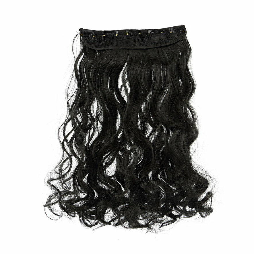 Модные 3/4 накладные волосы на заколках для волос прямые вьющиеся с 5 зажимами длинные черные кудри