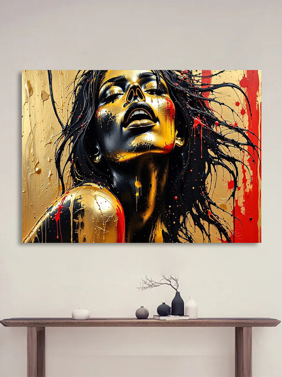 Картина на стену - "Абстракция, лицо девушки" , 50х70 см.