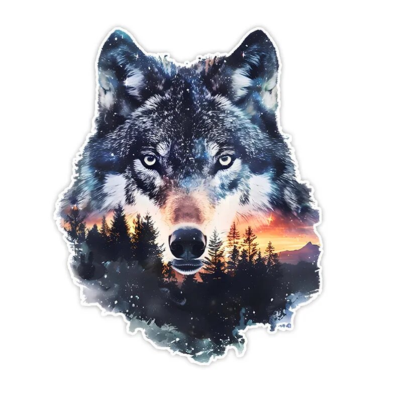 Автомобильная наклейка Волк Дикие животные Водонепроницаемый Стайлинг Автомобили Мотоцикл Внешние аксессуары Виниловые наклейки Украшение автомобиля TM108