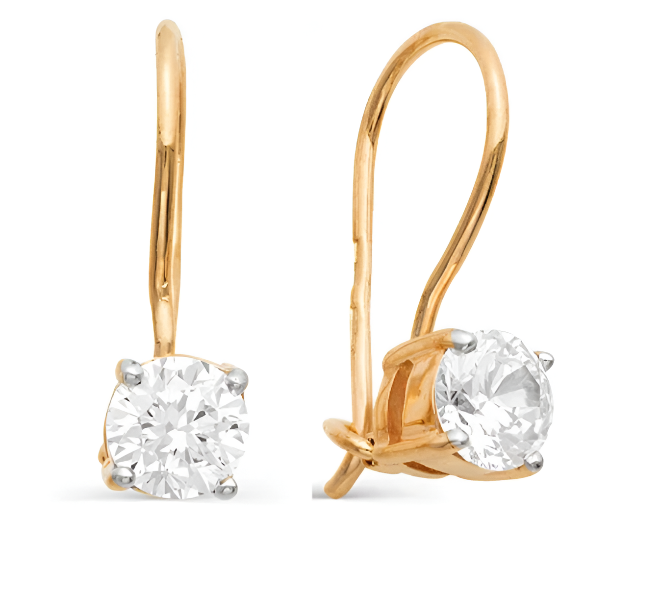 Серьги, красное золото, 585 проба, фианит