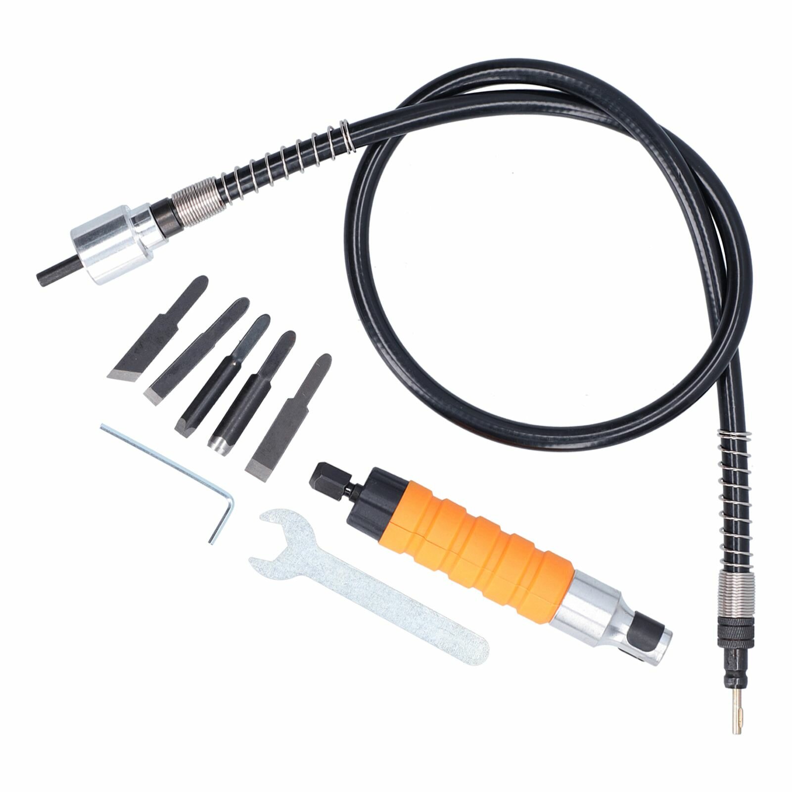 Электрическое долото для резьбы по дереву, набор ножей для резьбы по дереву с резиновым гибким валом