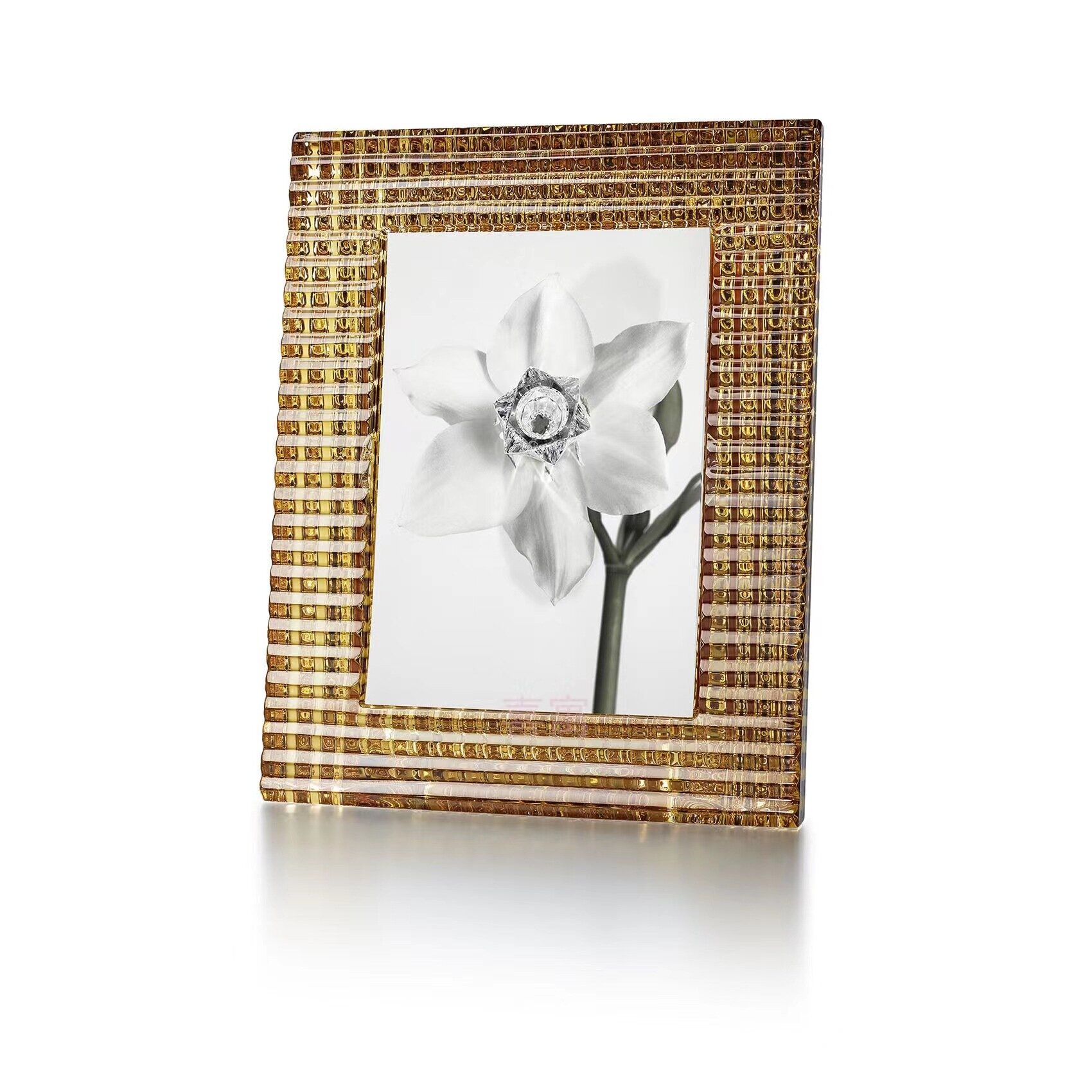 Фоторамка Baccar, янтарная, хрустальная, подарочная, 7 дюймов