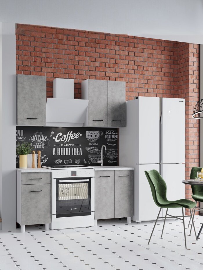 Кухонный гарнитур для маленькой кухни «Тренд», 1000 мм, цвет бетон