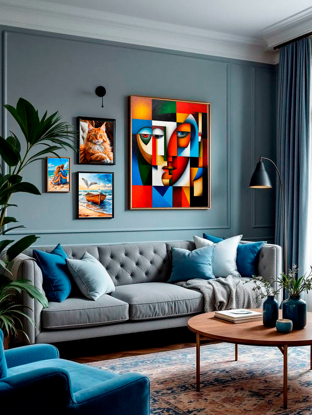 Картина на стену для интерьера Кубизм 40х50 см, холст на подрамнике, InterToys