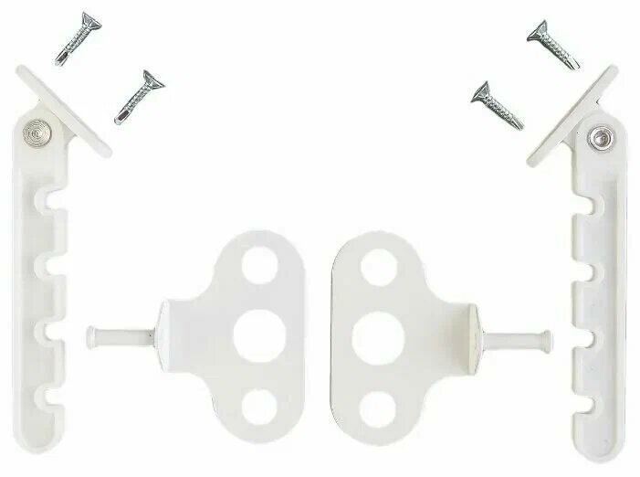 Ограничитель открывания створки пластиковых окон и дверей, пластик + мет. саморезы (комплект 2 шт.)