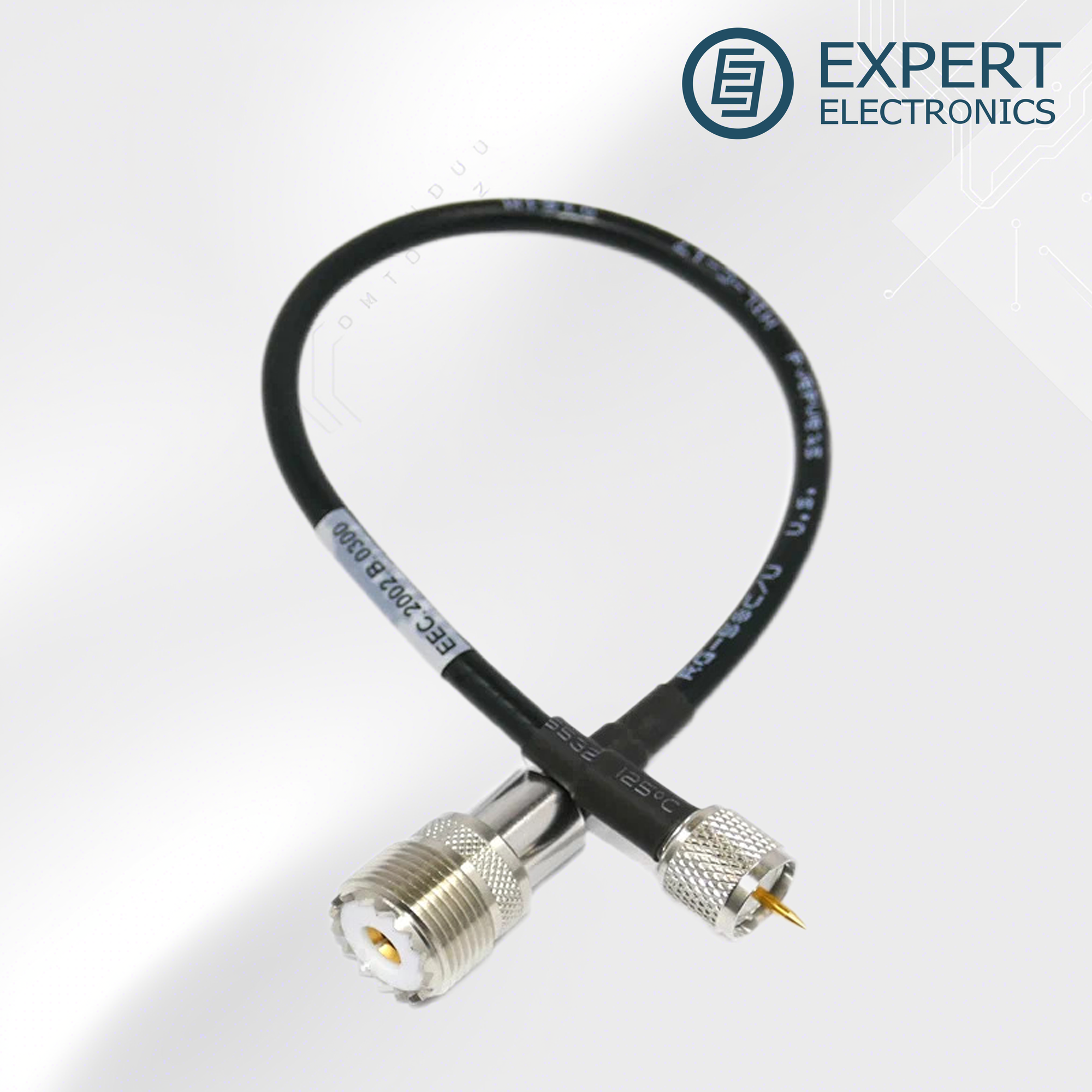 Переходник Mini UHF — HF(PL259) антенный для трансивера. Длина 30 см, черный — фото 1