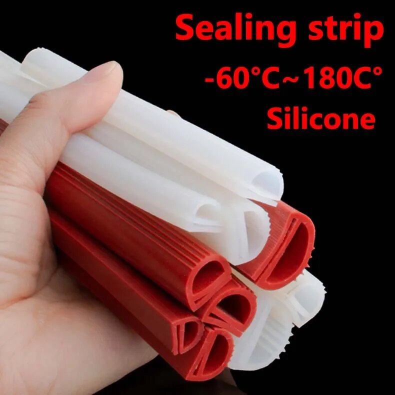 Термостойкая силиконовая уплотнительная лента белая/красная 12mmx10mm, Красный