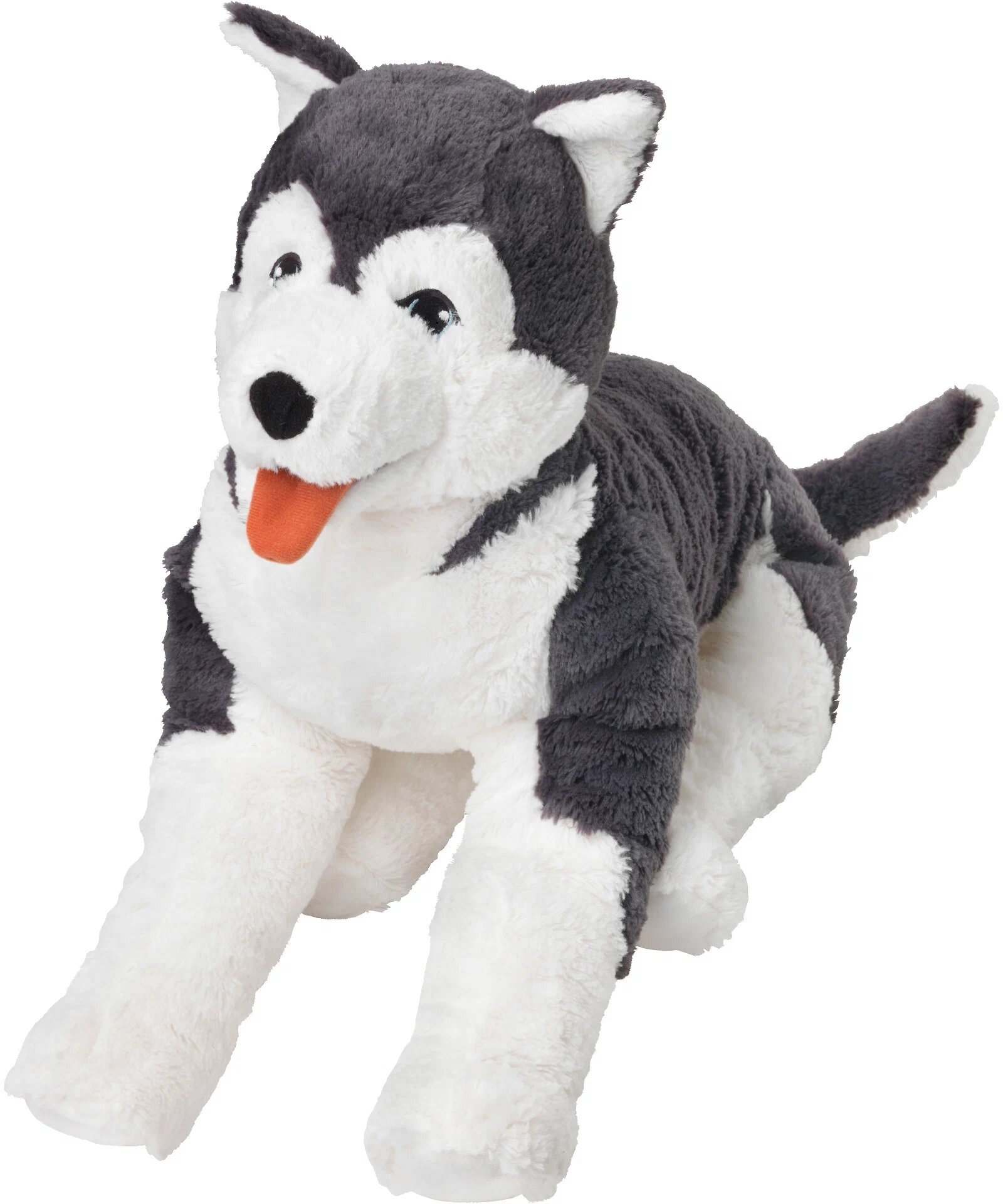 Мягкая игрушка икеа ливлиг Собака хаски, 57 см, черный/белый