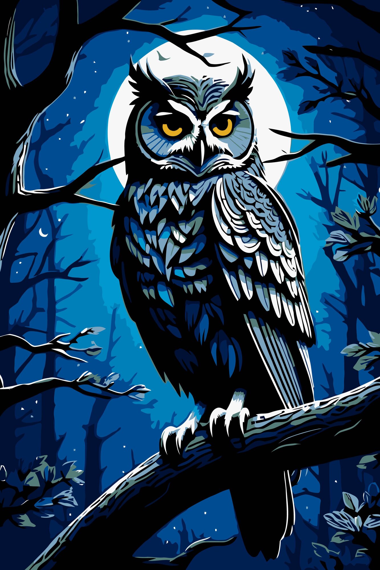 Детская картина по номерам E3131 "Совы" 20x30