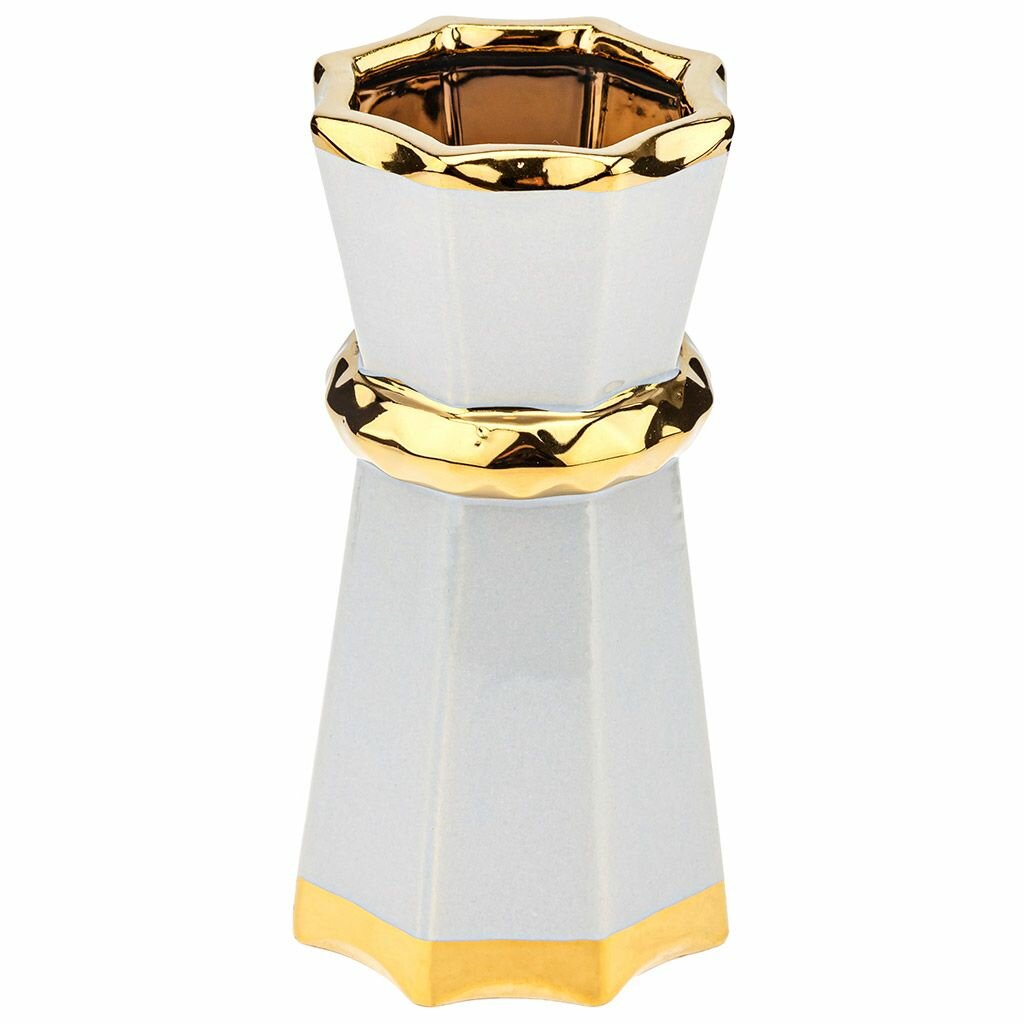 Ваза настольная керамическая "Олимп" 0,55л, серый, с золотом