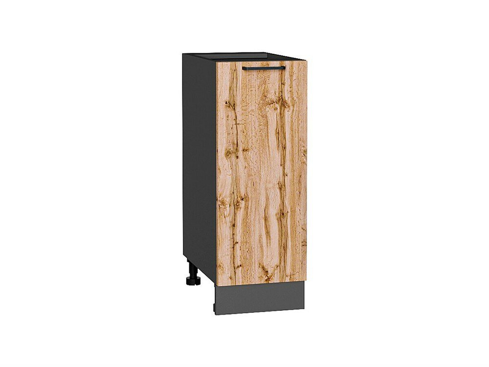 VVT Шкаф нижний с 1-ой дверцей Флэт Graphite, Wotan Oak 2S, 300