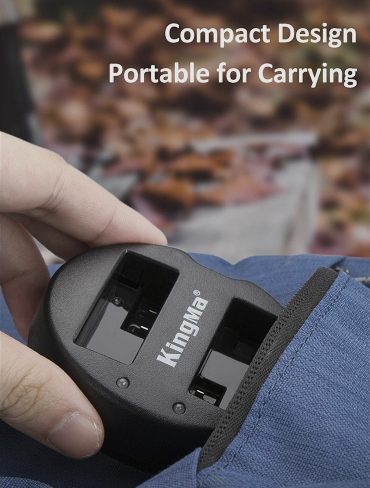 Зарядное устройство KingMa BM015 с двумя слотами для аккумуляторов Canon LP-E8.