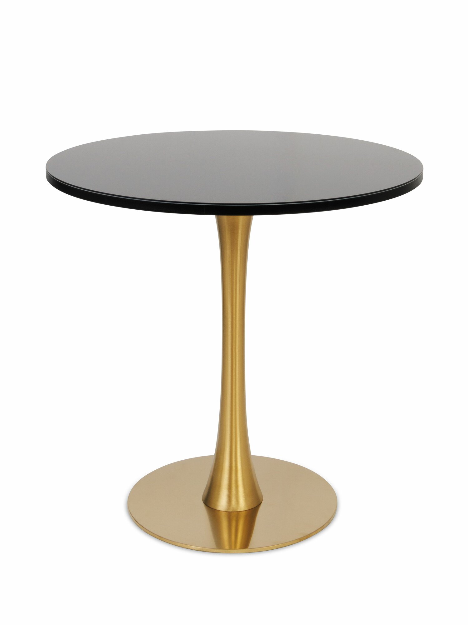 Стол обеденный МДФ+стекло Tulip-18 чёрный/светлое золото D75