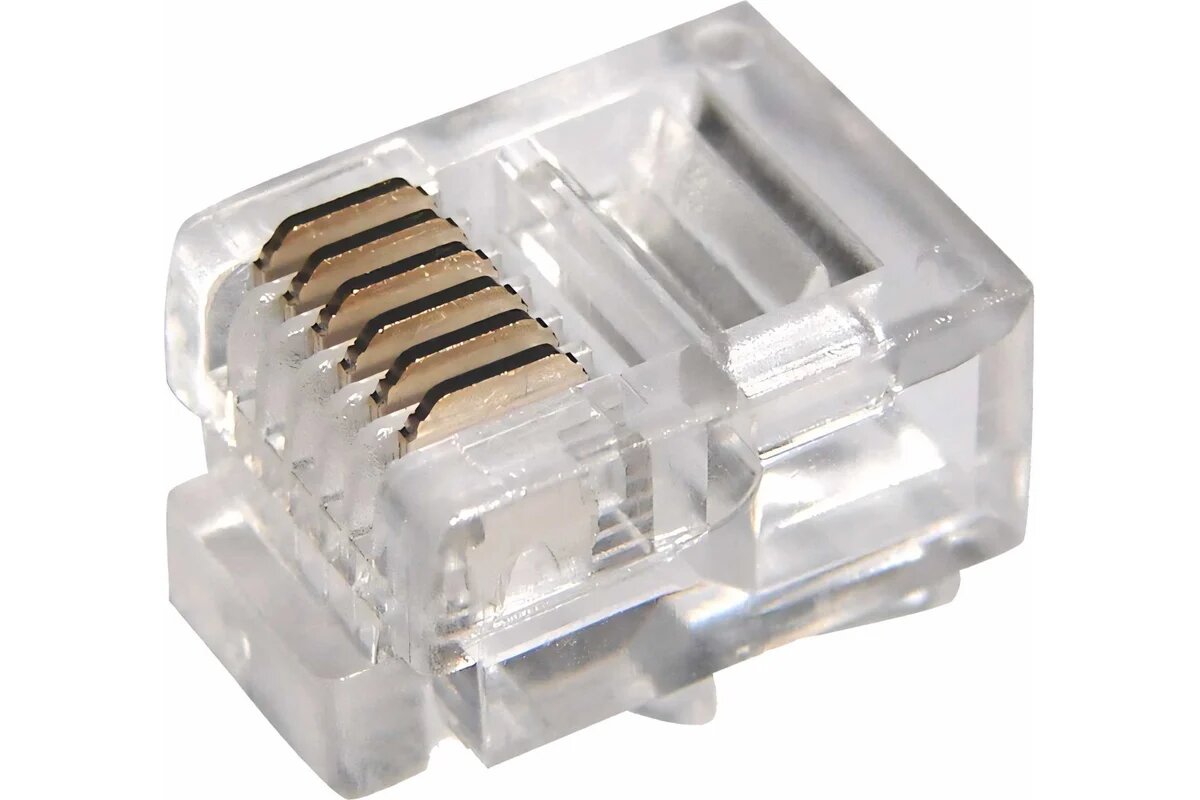 REXANT UTP RJ-12 (6P6C) CAT 3 телефонный разъем 05-1013 для телекоммуникаций