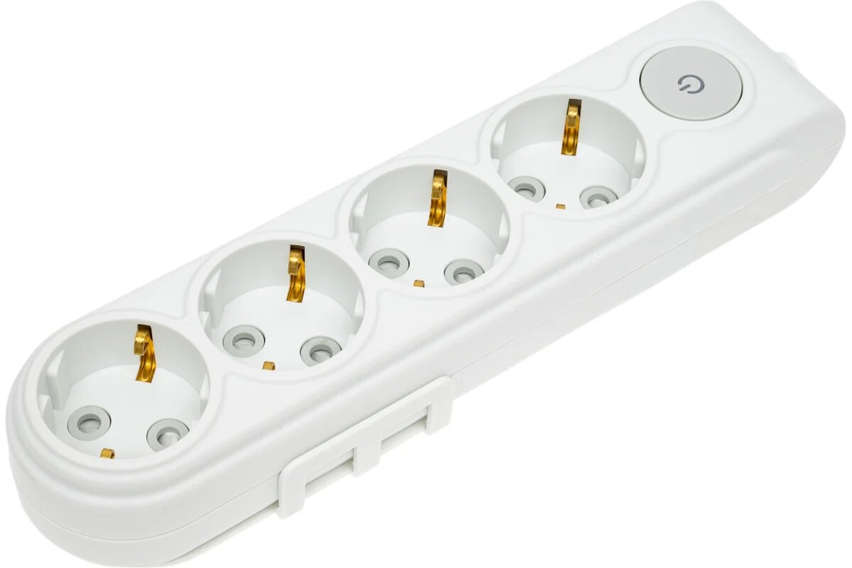 MAKEL колодка 4 гнезда с защитой от детей, заземлением и выключателем N4310000