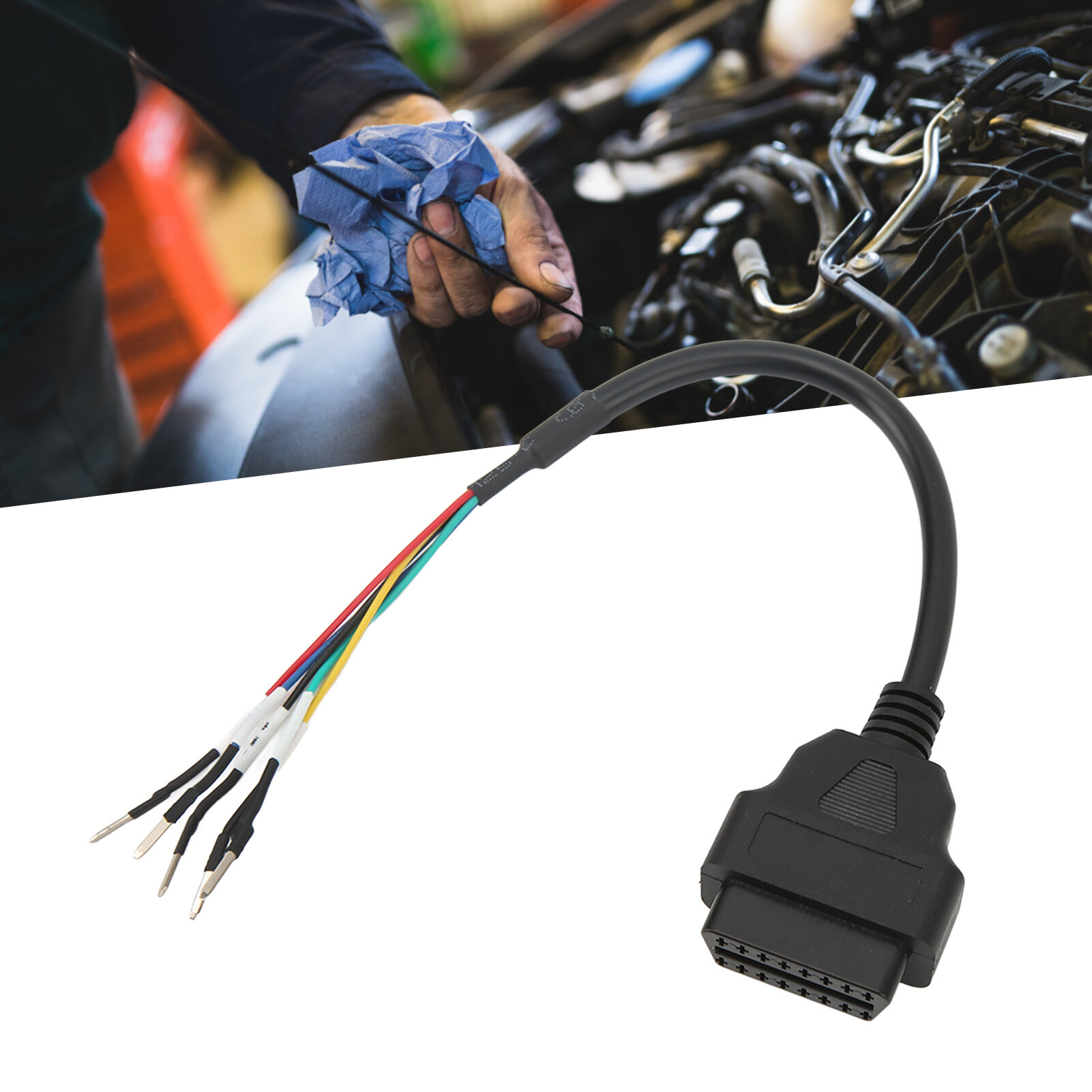 OBD2 Женский соединительный кабель 16-контактный K CAN Line Диагностический соединитель для тестера Перемычка Пигтейл Кабель