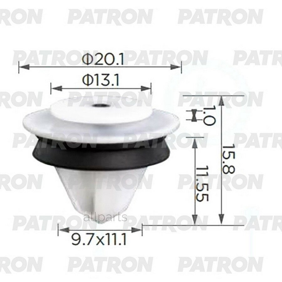 PATRON P37-2704 Клипса пластмассовая FORD/VW крепление спойлера задней двери. крепления молдинга двери