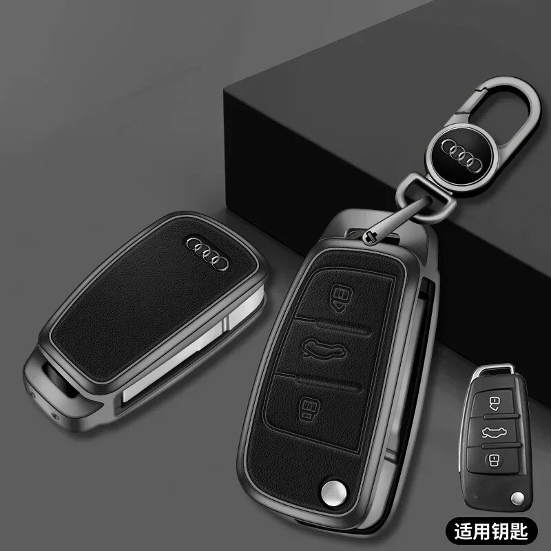 Чехол для ключа Audi черный с карабином