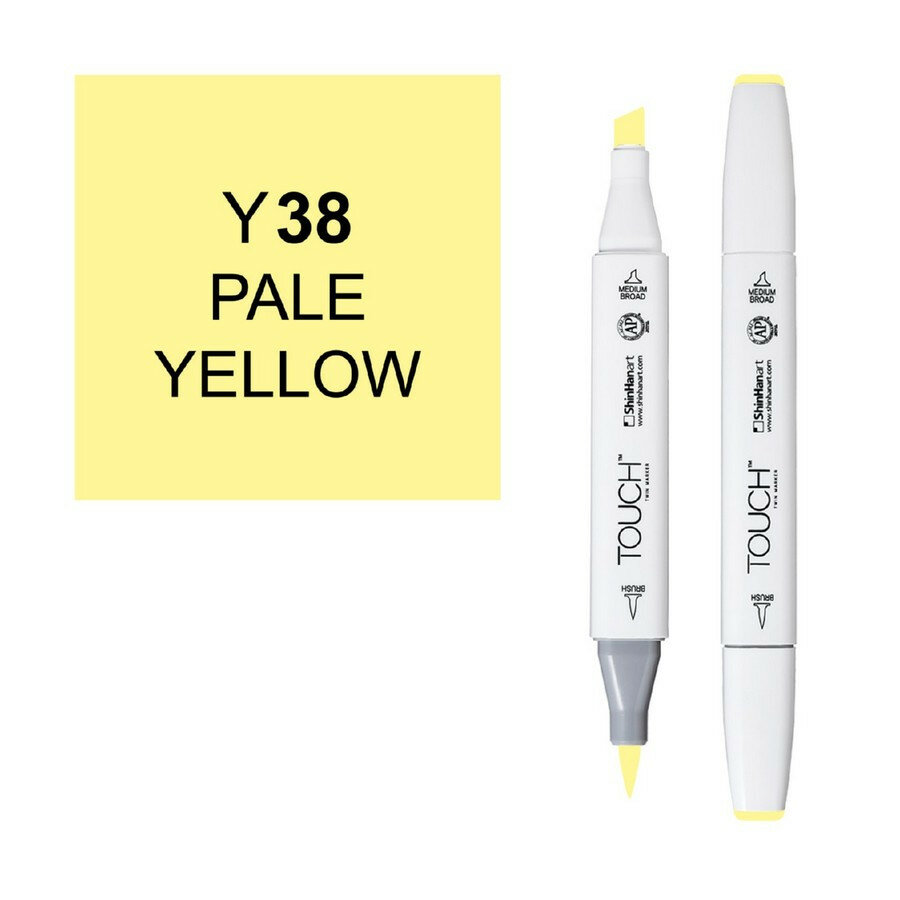 Маркер спиртовой ShinHanart Touch Twin Brush Y38 Желтый бледный (ShinHanart 1210038)