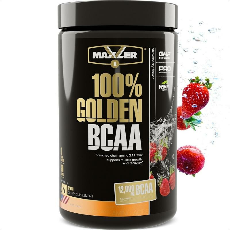 Аминокислотный комплекс БЦАА Maxler 100% Golden BCAA 420 г Клубника