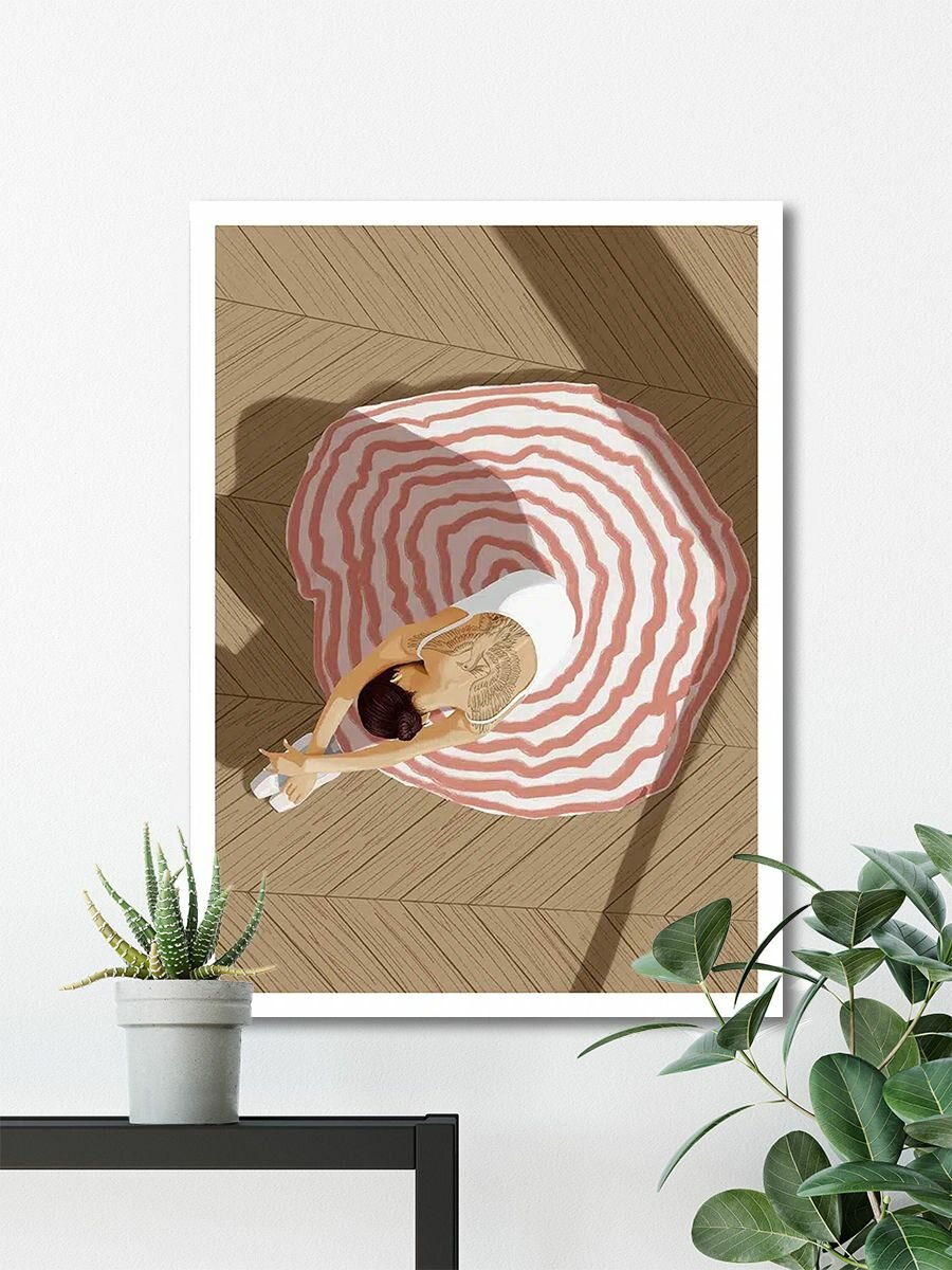 Сканди / картина бохо -"Девушка балерина" , картина на стену для интерьера / минимализм искусство, 40х60 см.