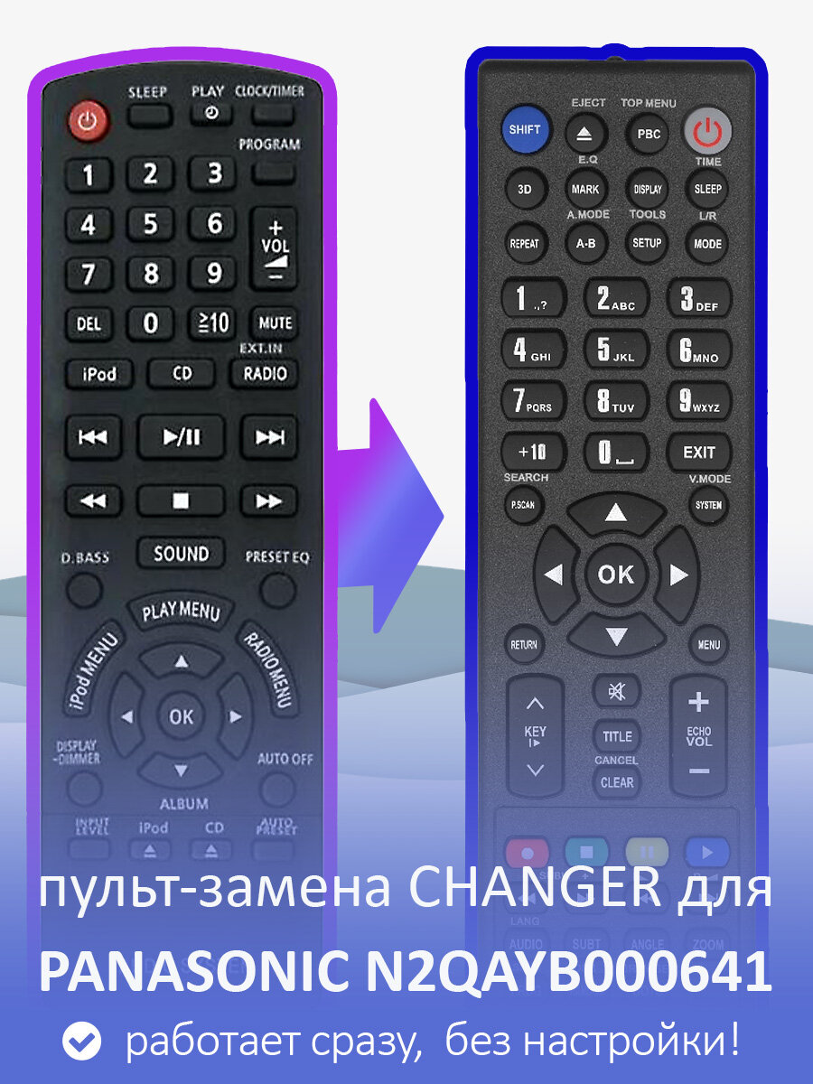 Пульт-замена для PANASONIC N2QAYB000641