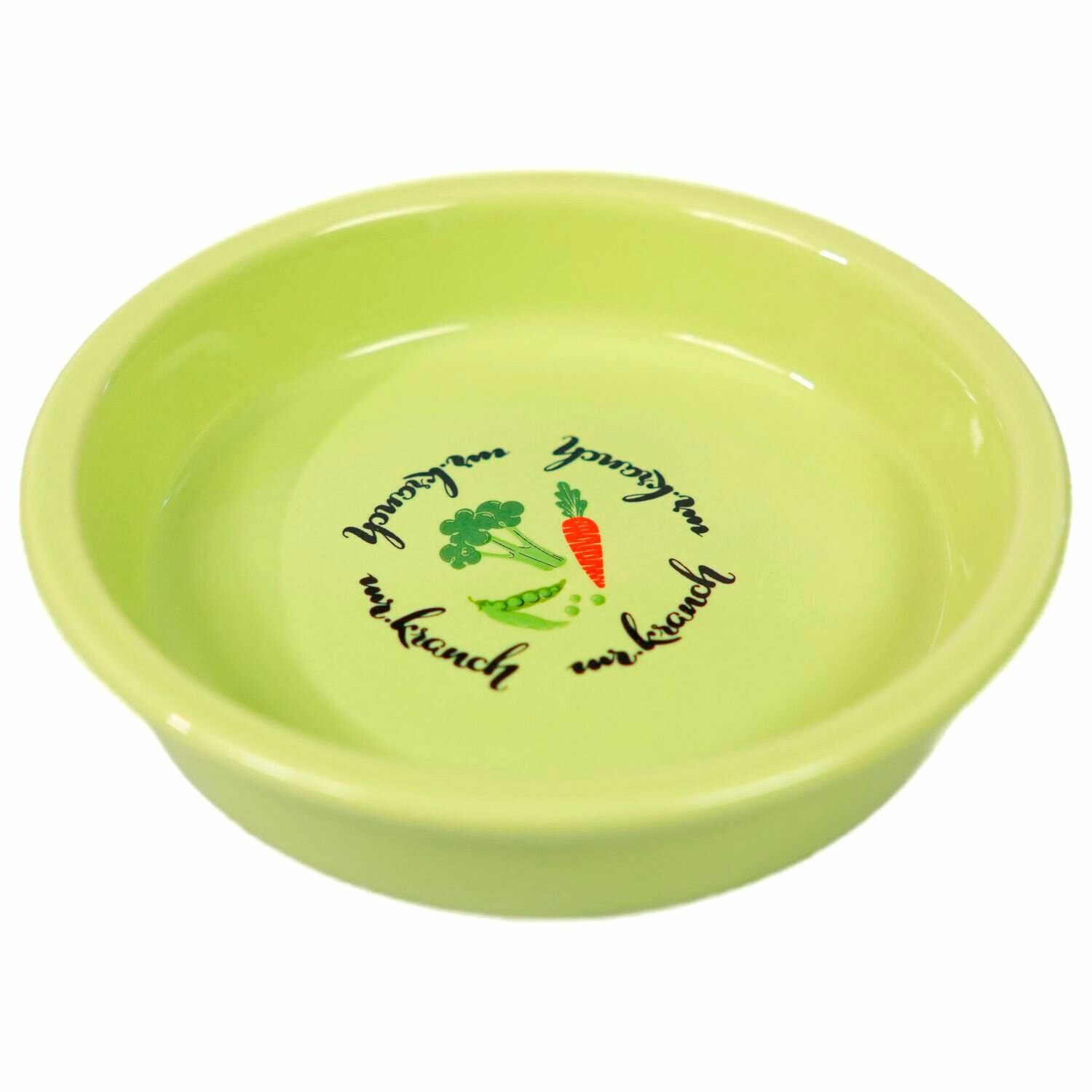 Миска Mr.Kranch керамическая для кошек 200 мл Овощи, салатовая VLT-MKR544520