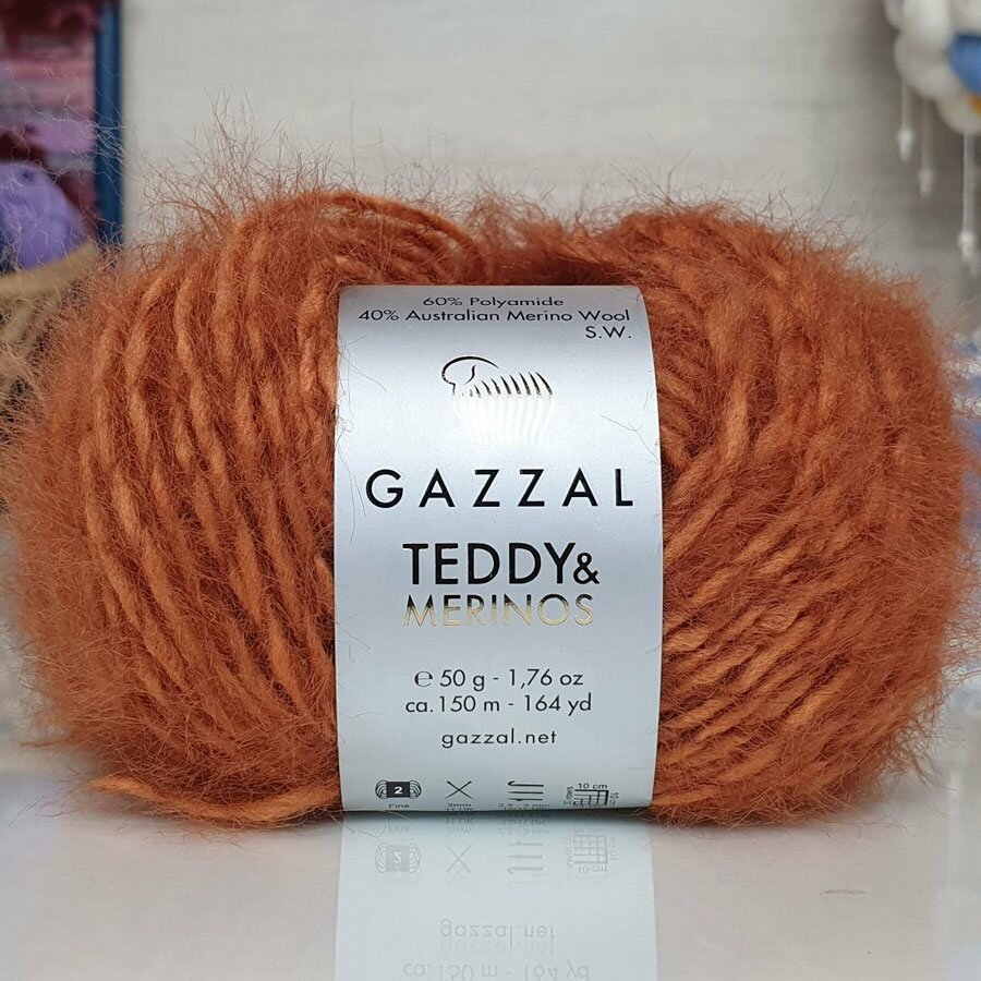 Пряжа Gazzal TEDDY & MERINOS 6546 терракот (5 мотков)