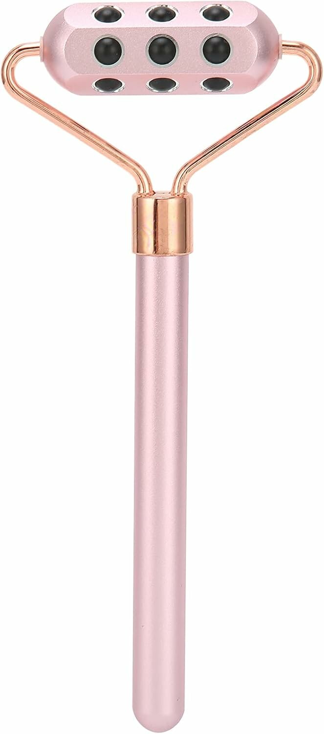 Роллер для лица, германиевый, портативный, ручной (розовый)