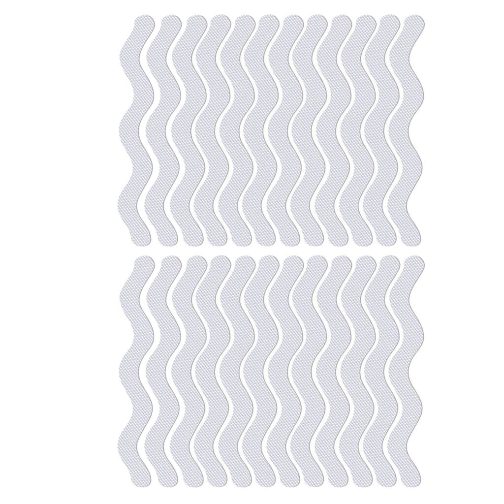 S Образная прозрачная нескользящая наклейка для ванны 24шт 2x20 см Идеально подходит для влажных помещений, таких как ванные комнаты и бассейны.