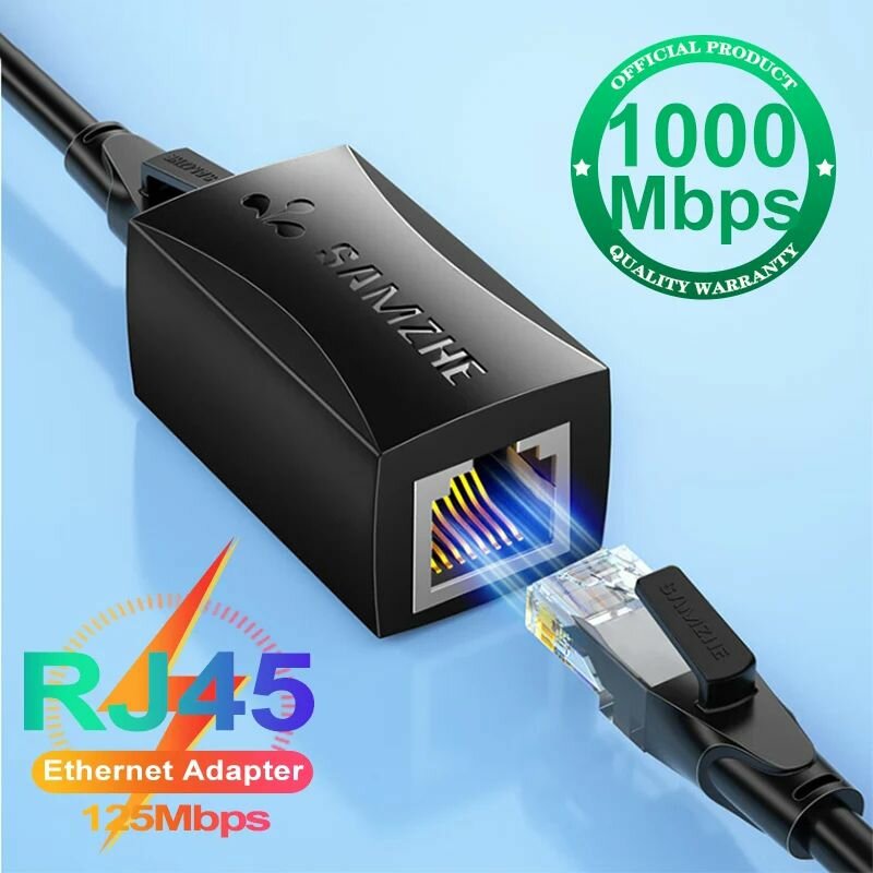 Адаптер Ethernet 8P8C RJ45, удлинитель кабеля LAN для подключения к Интернету, разъем «мама-мама»