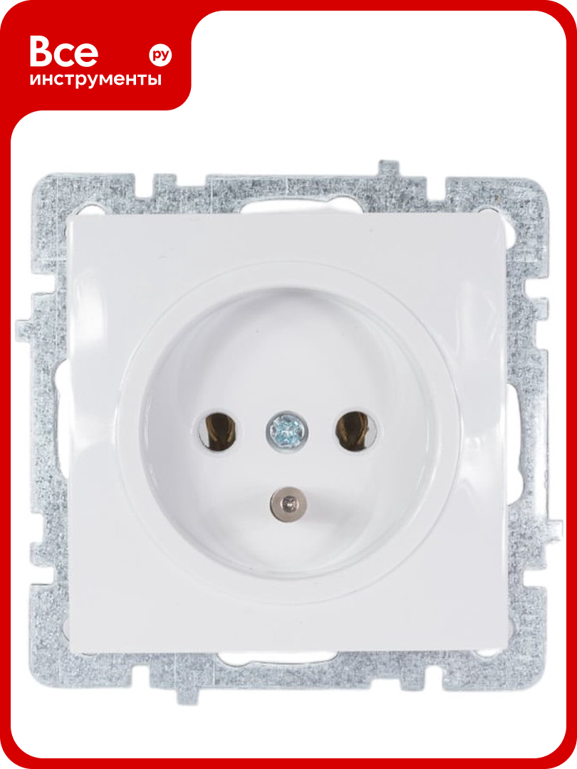 Механизм розетка Bylectrica 1-местн. СУ, с земл. франц. станд, TOURAN-ALEGRA-THOR, белый