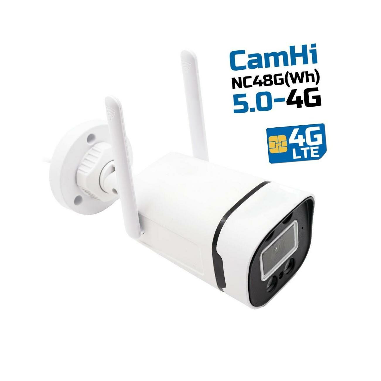 Беспроводная 4G-LTE уличная охранная IP-камера CamHi B/48-G/NC-5.0 4G-Pro (SD) с записью по движению и сиреной. 5Mp, SD, сигнализация, детекция силуэт