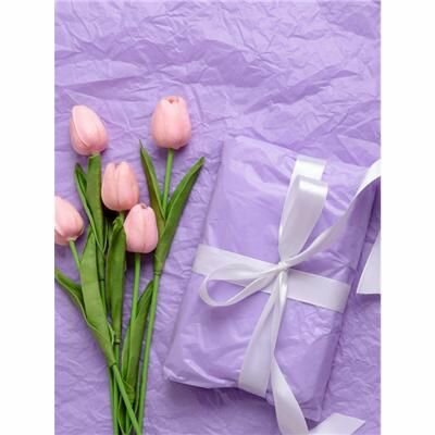 Бумага-тишью КНР сиреневая, 50х66 см, 10 листов