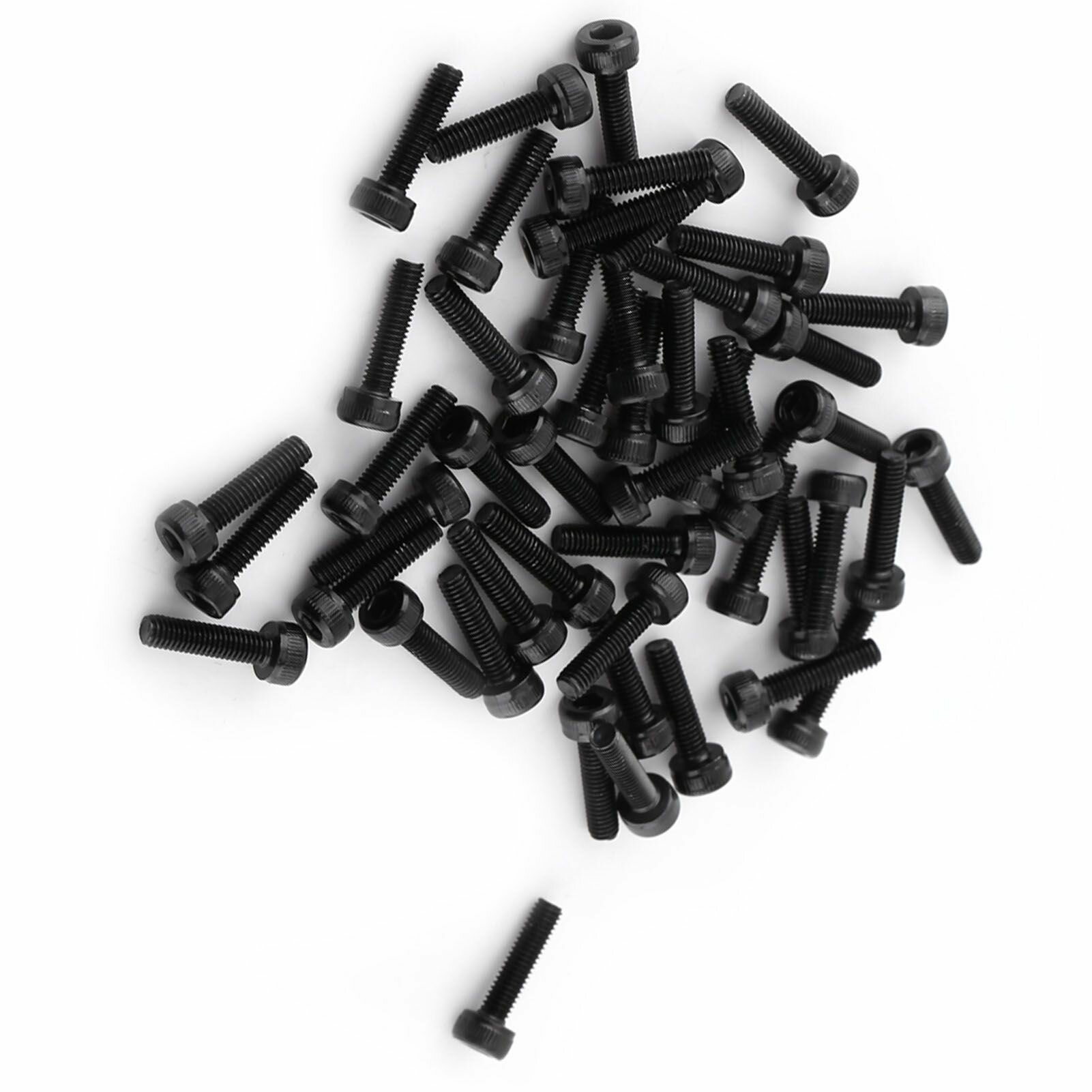 Комплект болтов M3, черные шестигранные головки, 12 мм, 24/50/100 шт, сталь 12.9