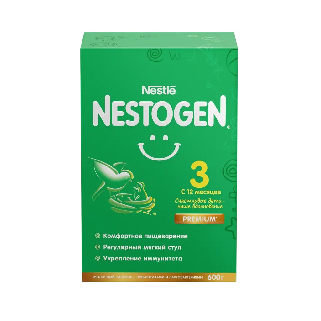 Nestogen 3 Детское молочко с пребиотиками и лактобатериями L.Reuteri с 12 мес 600 г 1 шт