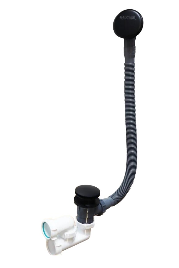 Слив-перелив для ванны Radomir 2-19-6-0-9-000 50 мм, клик-клак, черный, с сифоном