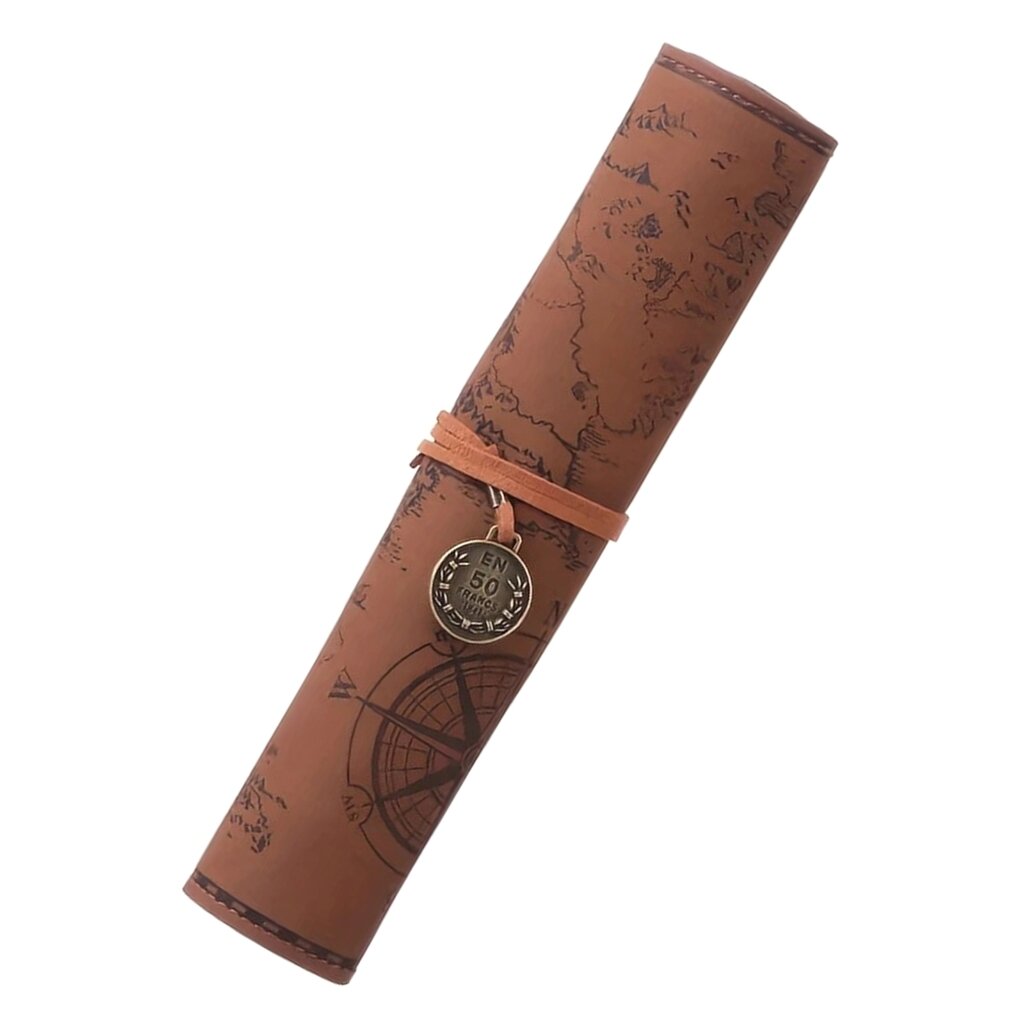 Чехлы для карандашей с рисунком карты сокровищ, кожаный футляр для карандашей в рулонах, органайзер для кистей художника Большой емкости, сумка для хранения