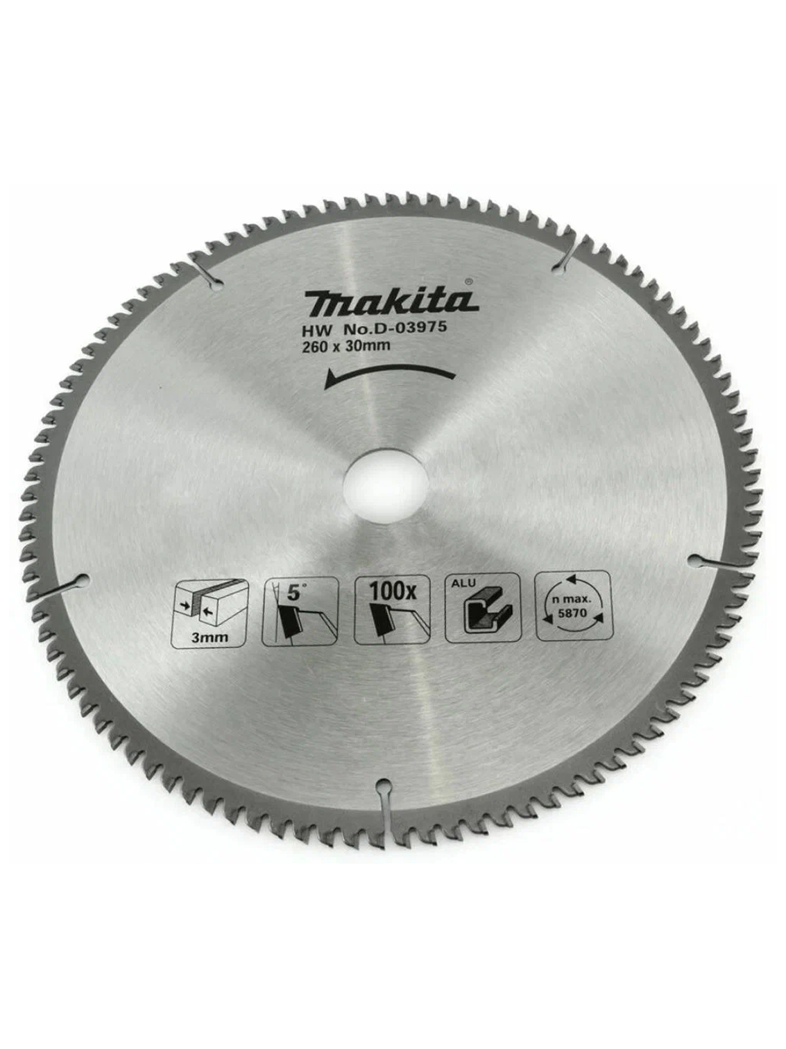 Диск пильный по алюминию 260х30 мм; Z100 для пил LS1013; LS1040 Makita D-03975