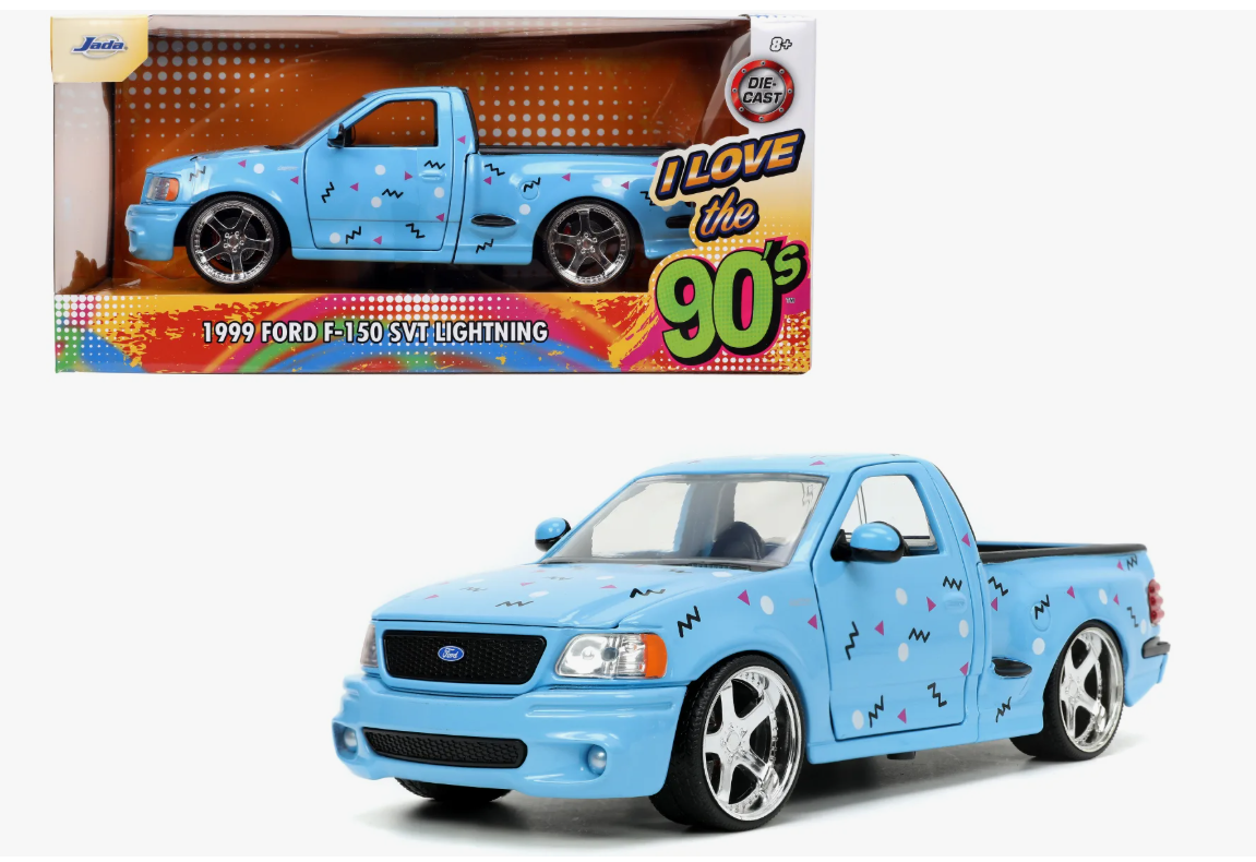 Машина Jada 1:24 I Love The 90’s 1999 Ford F150 SVT Lightning (небесно голубой)