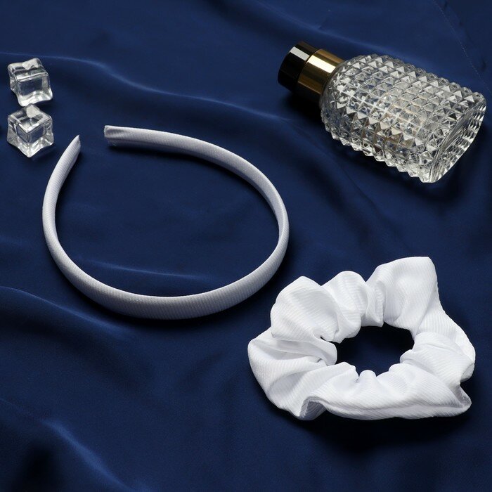 Набор для волос «Эмилия», резинка, ободок 1.5 см, классика, белый