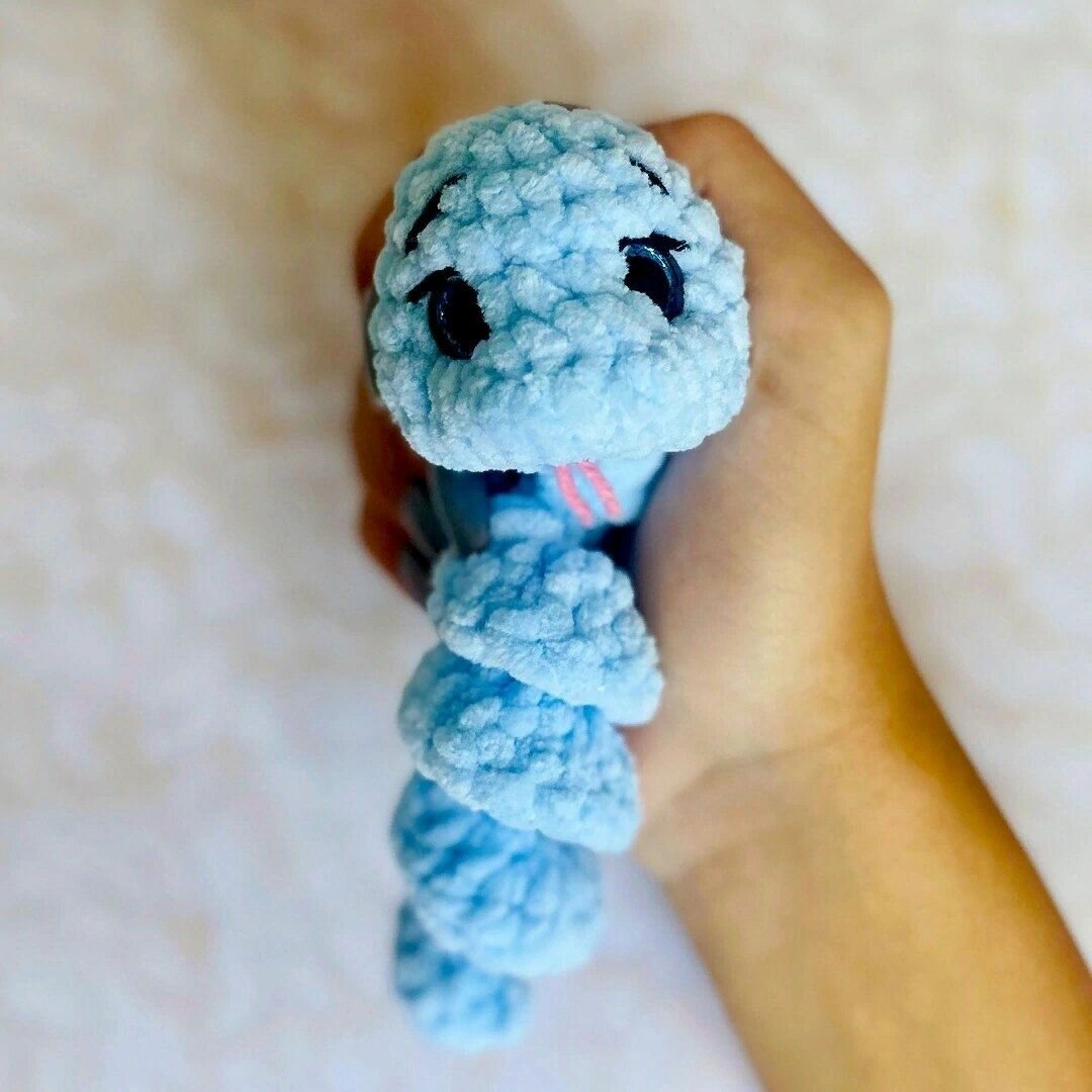 Мягкая игрушка брелок "Змейка", плюш, ручная авторская работа, плюшевая