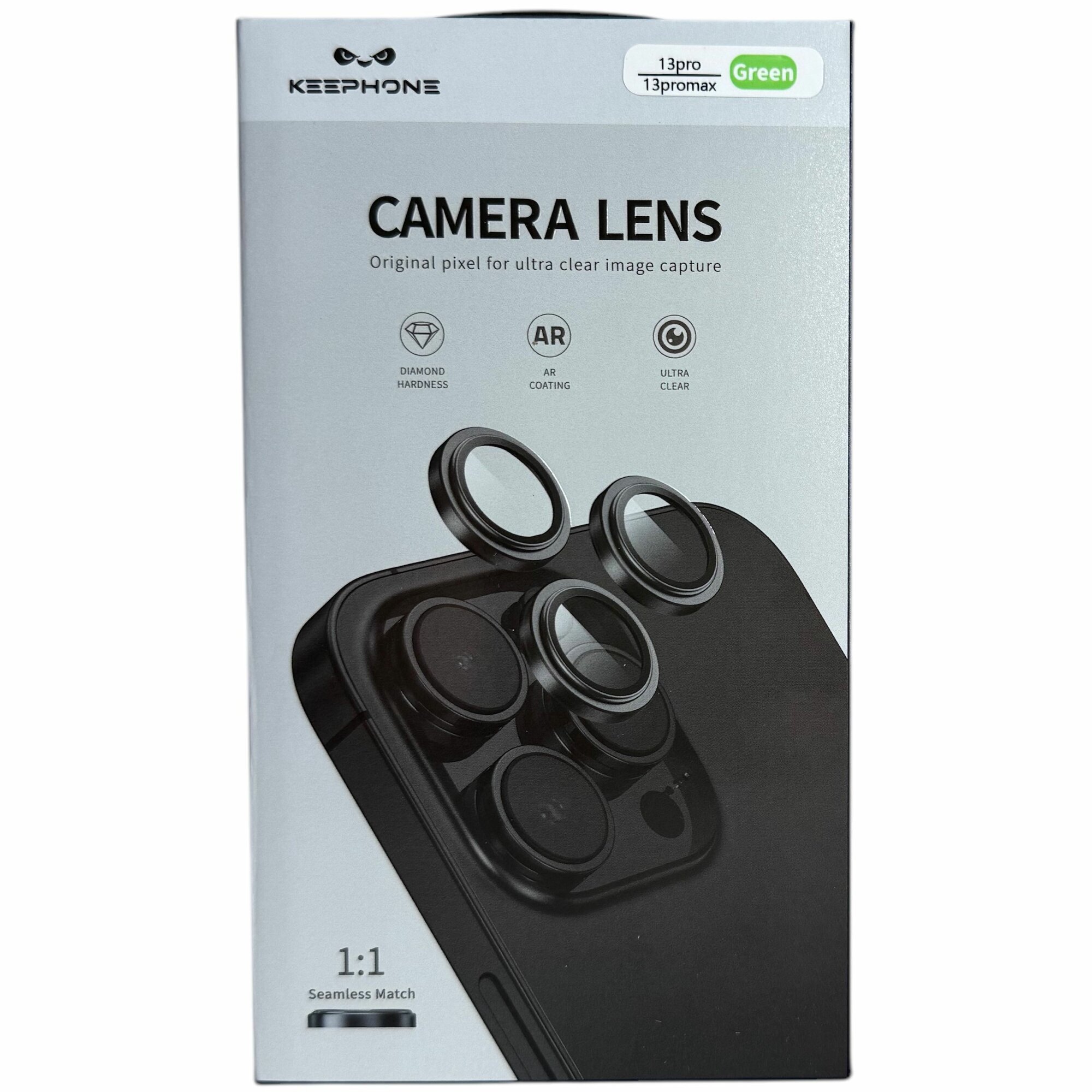 Защитные Линзы Keephone на камеру для телефона iPhone 13 Pro / 13 Pro Max, из алюминиевого сплава, camera lens, Green (зелёный)