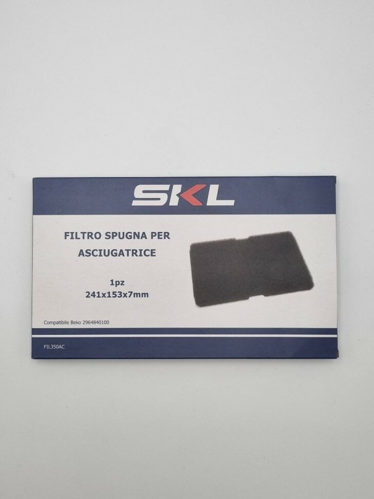 Фильтр теплообменника для сушильной машины Beko, BLOMBERG, GRUNDIG 241x153x7 мм FIL350AC