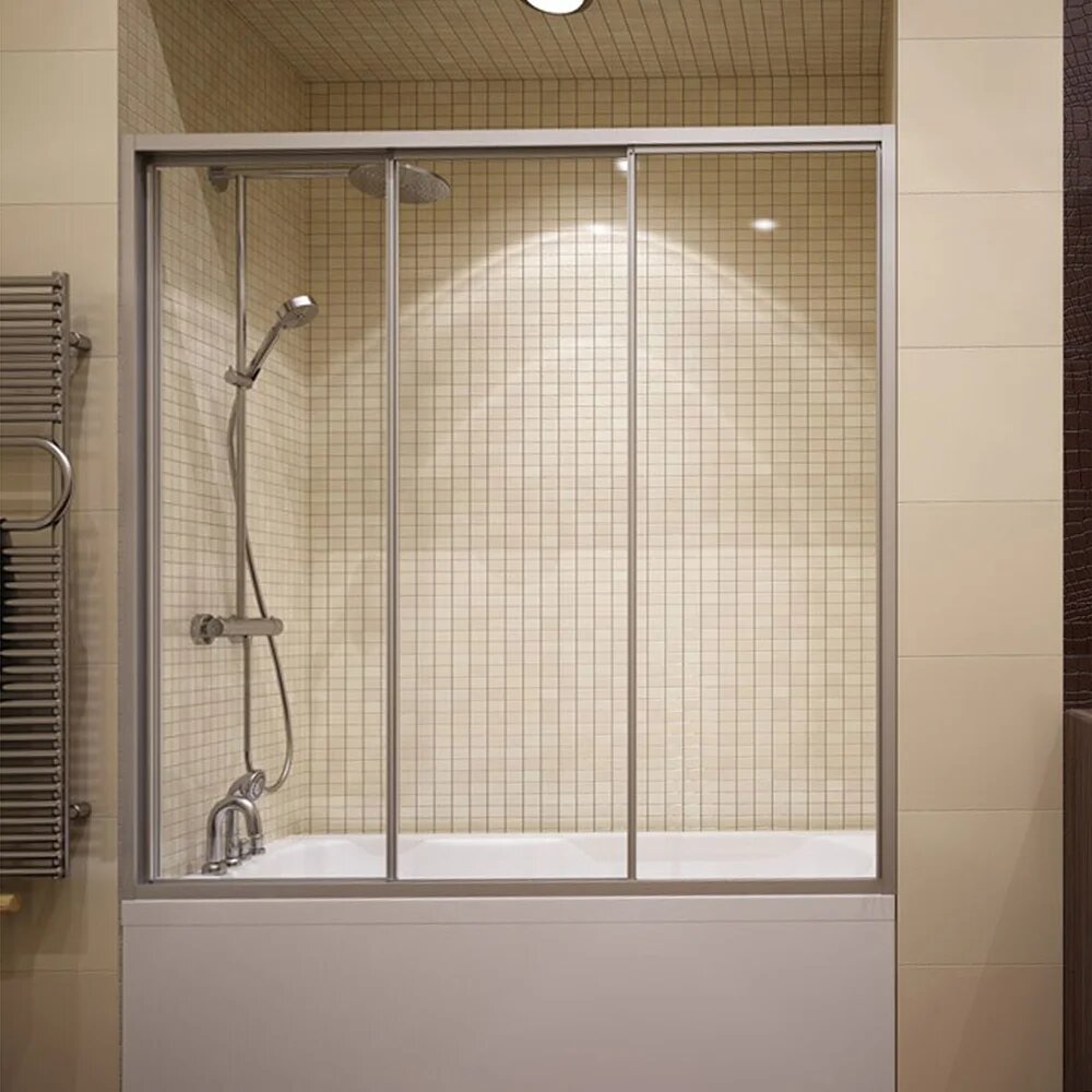 Шторка на ванну GuteWetter Practic Part GV-403A правая 190 см, стеклянная, раздвижная, прозрачная