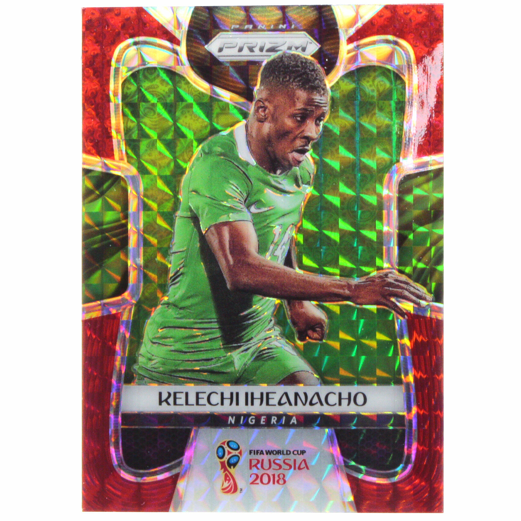 Коллекционная карточка Panini Prizm FIFA World Cup Russia 2018: #141 Kelechi Anacho - Red Mosaic